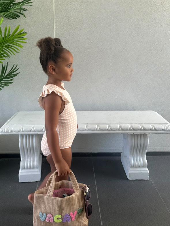 Gingham Peach Bathers – The Doll Connection